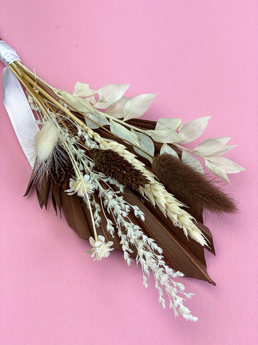 Dried Flower Bouquet, Chocolate Brown Cake Topper Flower, Boho ...