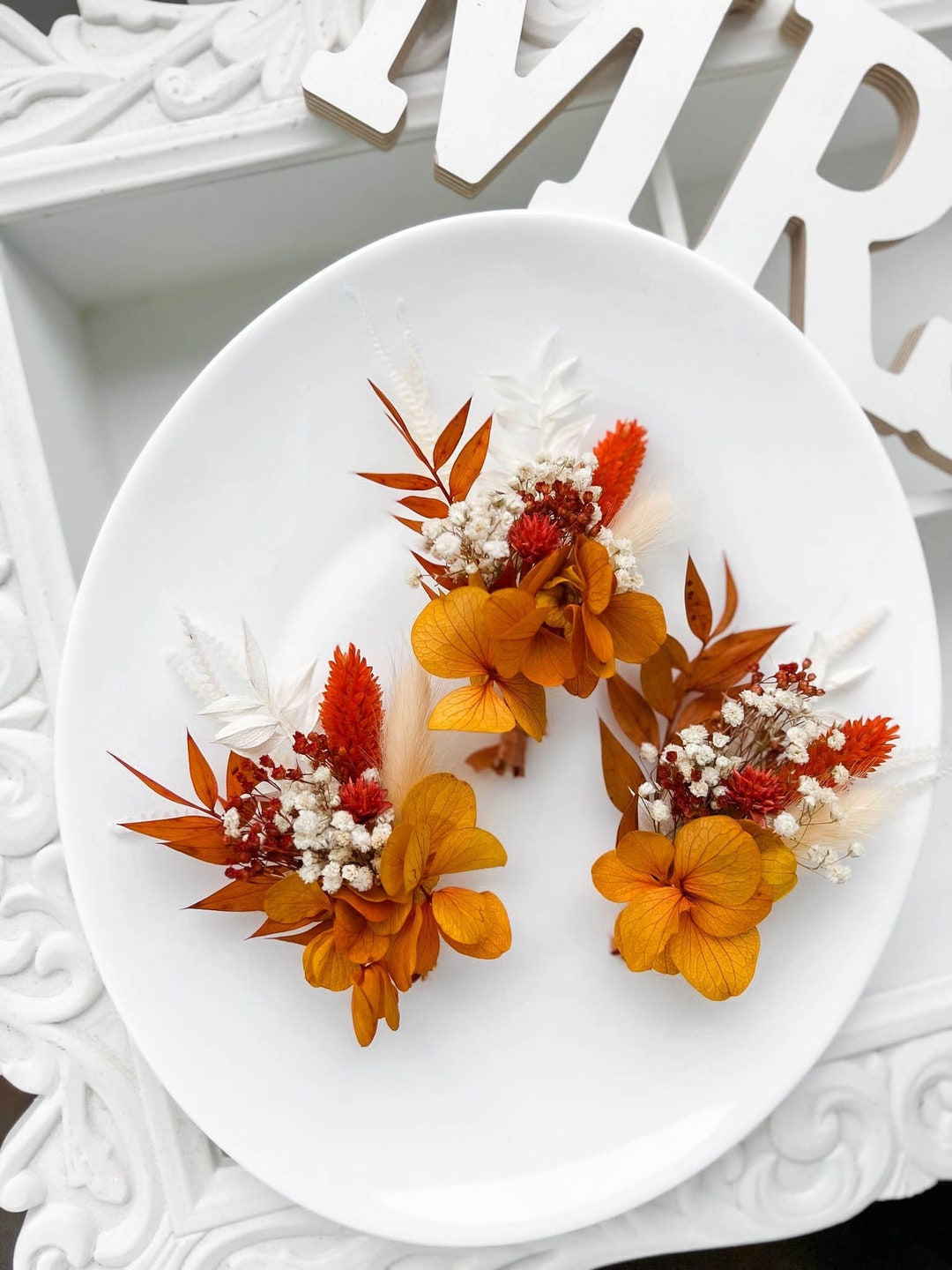 Boho Boutonniere for Fall Autumn Wedding, Dried Flower Groom Buttonhole ...