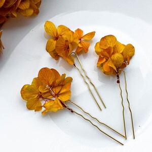 Fall Autumn Wedding Dried Flower Hair Pins Set of 3, Rustic Wedding ...