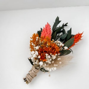 Fall Autumn Wedding Dried Flower Boutonniere, Greenery Eucalyptus ...