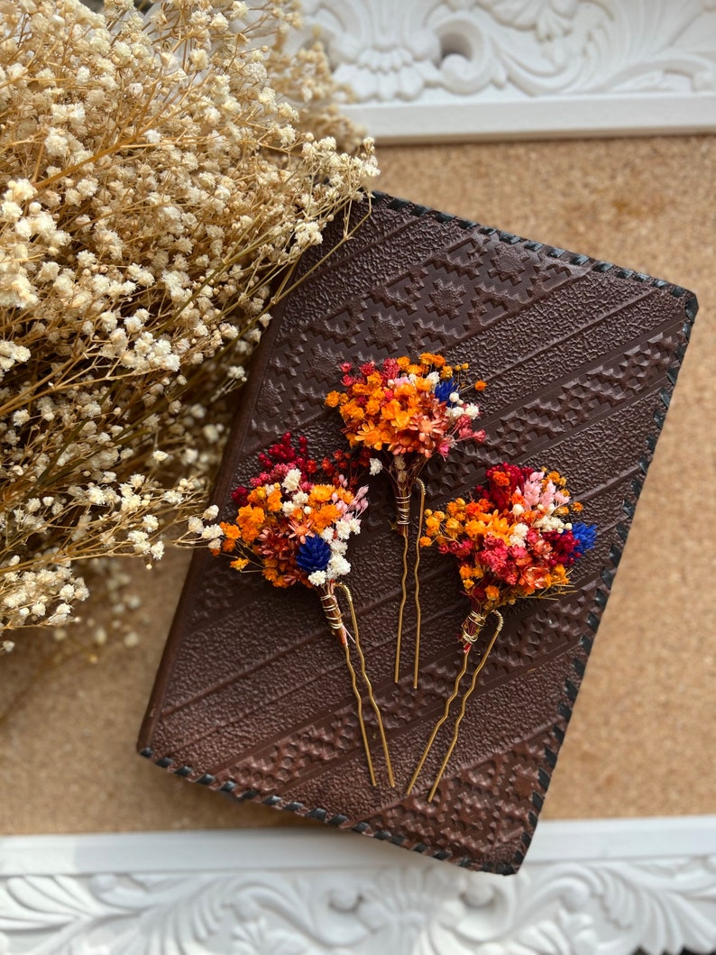 Natural Dried Flower Hair Pins Fall Autumn Wedding Hair - Etsy