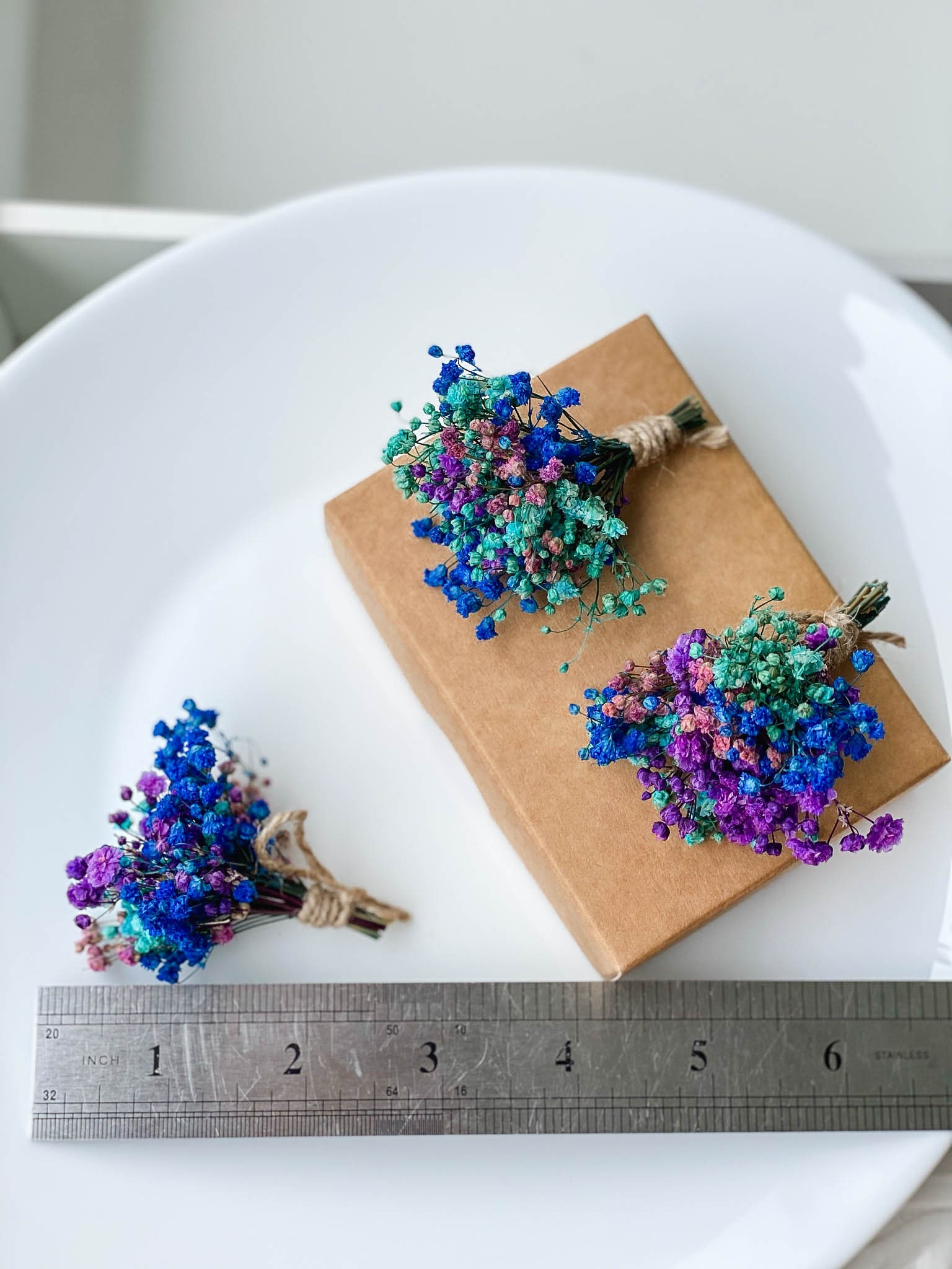 Blue Dried Gypsophilia Flowers Natural Babys Breath Bouquet | Etsy