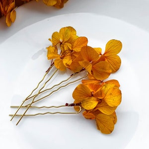 Fall Autumn Wedding Dried Flower Hair Pins Set of 3, Rustic Wedding ...