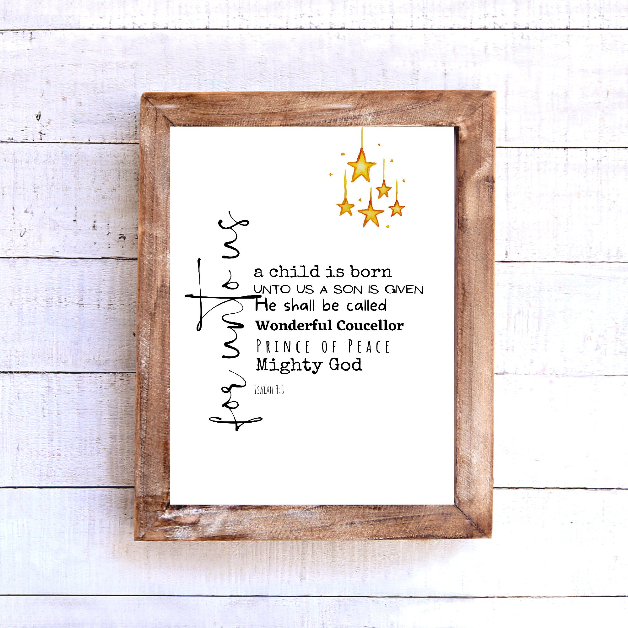 For Unto Us a Child is Born Christian Christmas Wall Art Isaiah 9:6 ...