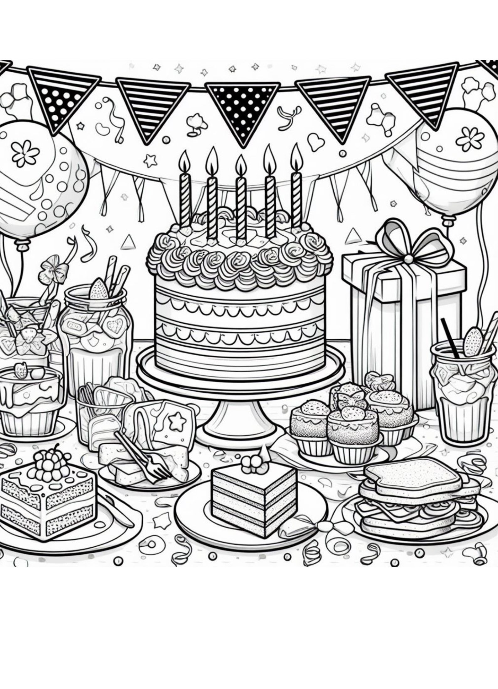 The Birthday Party Colouring Pages 5 Colouring Pages for Kids Colouring ...