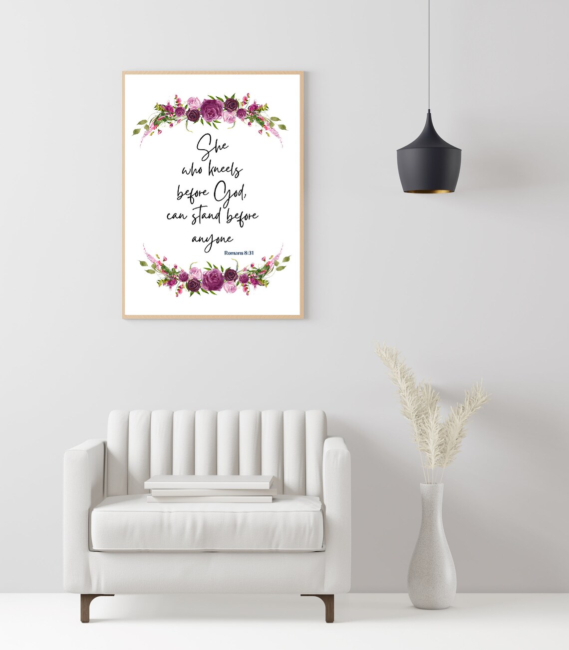 She Who Kneels Before God Can Stand Before Anyone | Bible Verse Wall ...