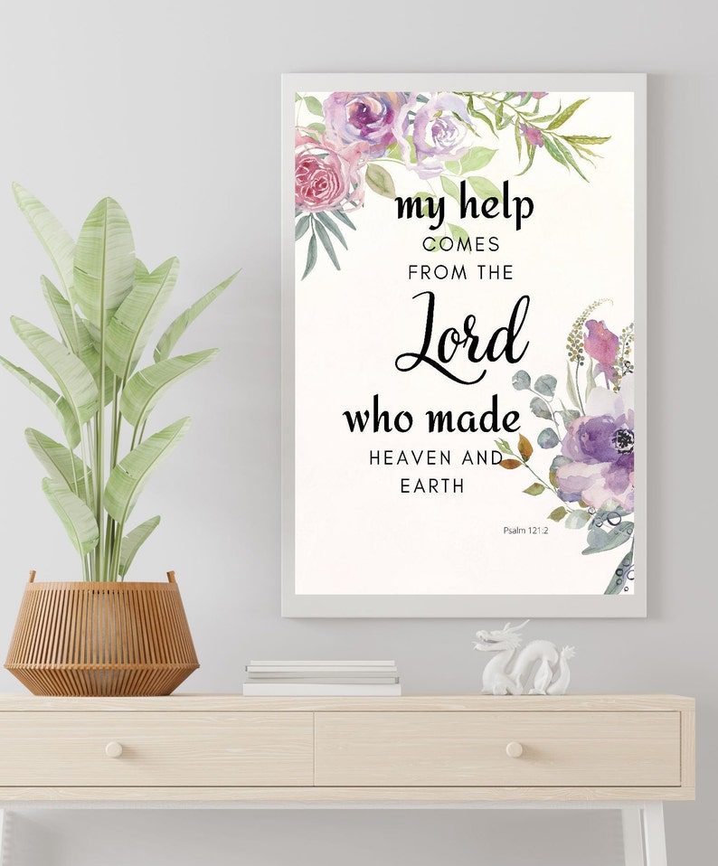 Bible Verse Wall Art My Help Comes From the Lord Who Made | Etsy