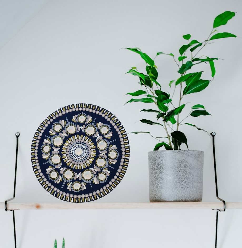 Hand Painted Cream Beige Gold Mandala | Home Decor Accessory | Mandala ...