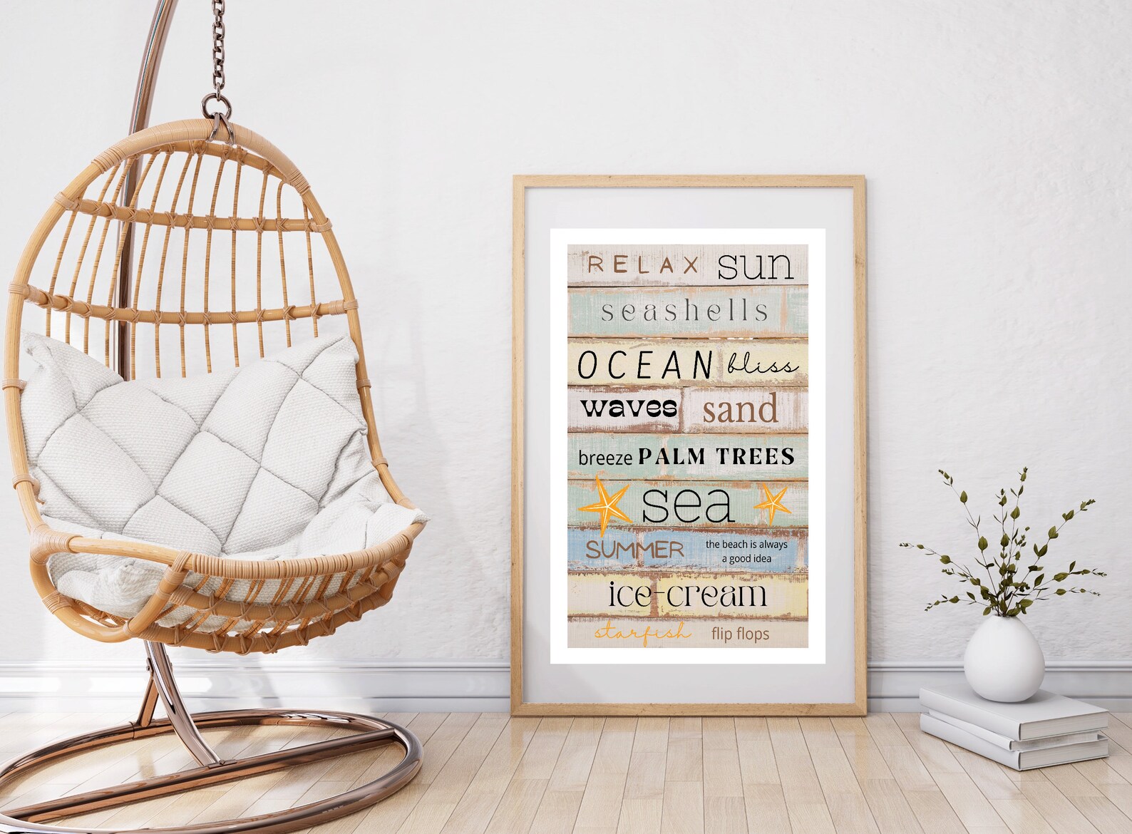 Ocean Beach Summer Typography Poster| Coastal and Tropical Wall Decor ...