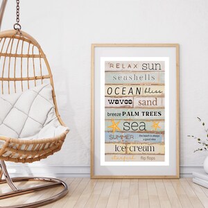 Ocean Beach Summer Typography Poster| Coastal and Tropical Wall Decor ...