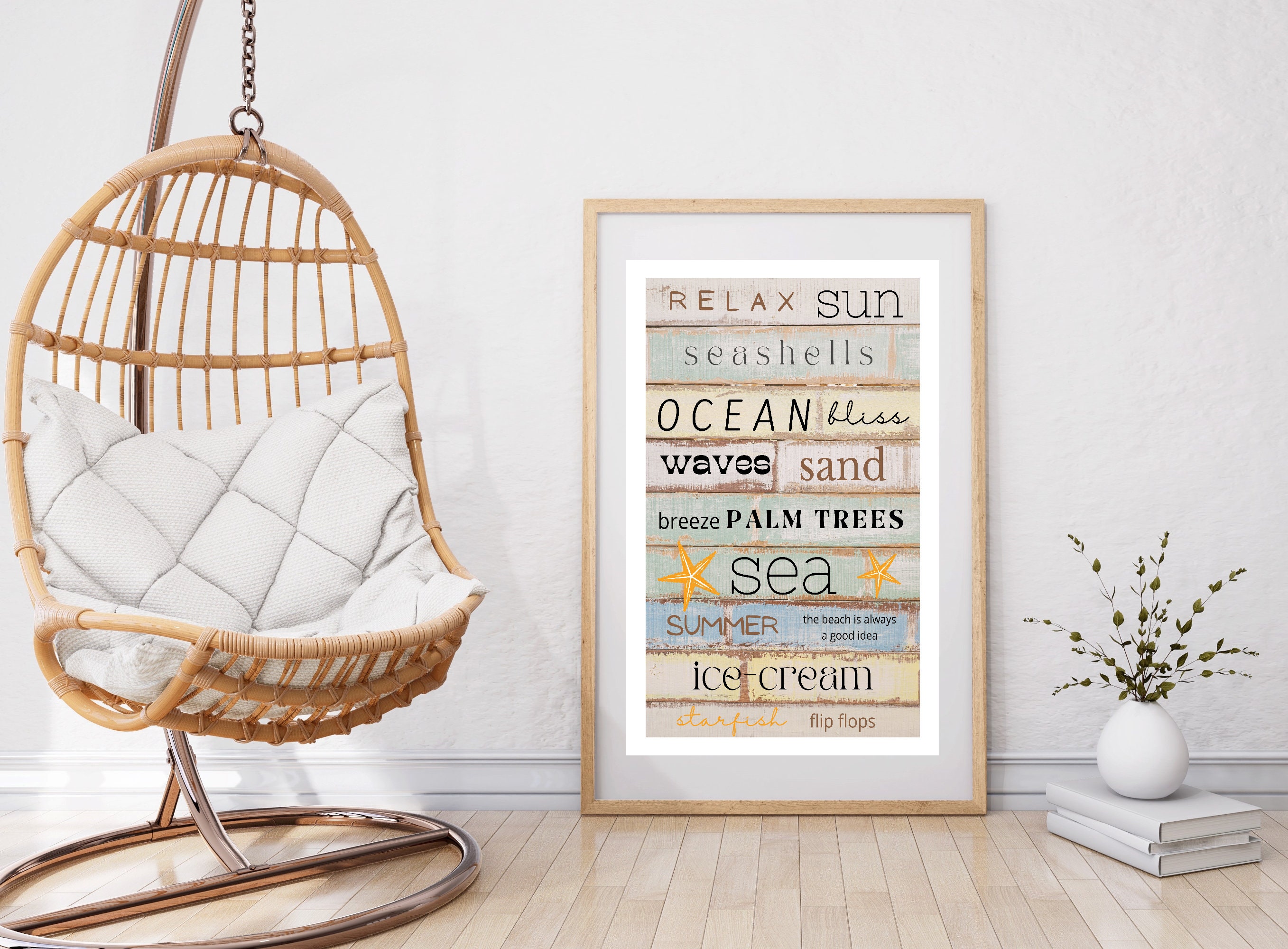 Ocean Beach Summer Typography Poster| Coastal and Tropical Wall Decor ...