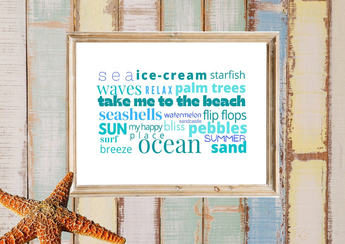 Beach Ocean Printable Wall Art Take Me to the Beach Wall Decor Beach ...