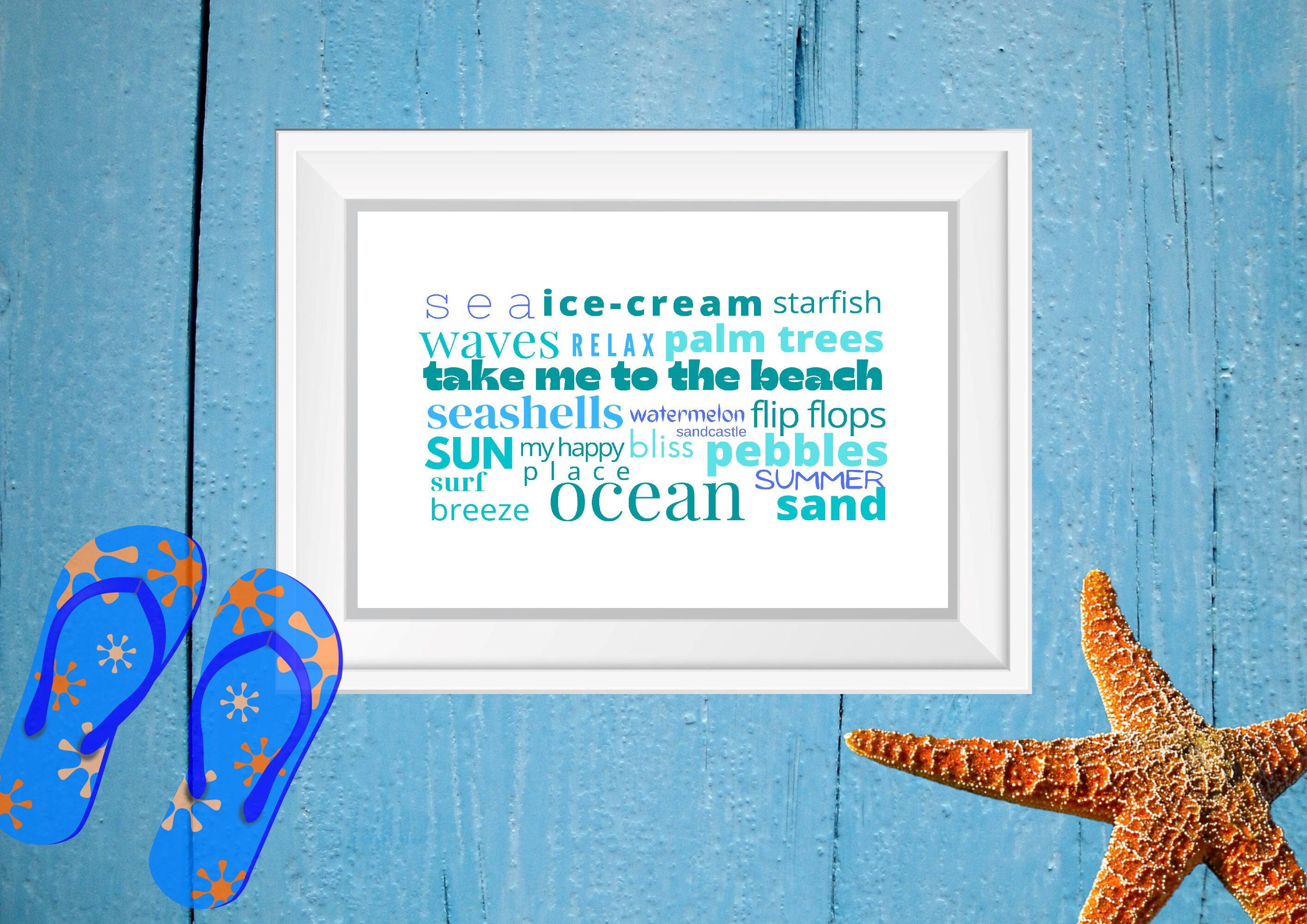 Beach Ocean Printable Wall Art Take Me to the Beach Wall Decor Beach ...
