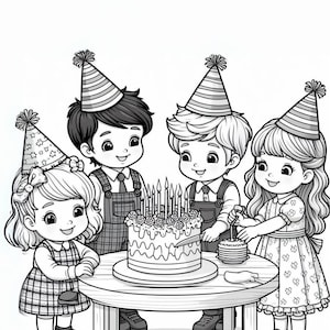 The Birthday Party Colouring Pages 5 Colouring Pages for Kids Colouring ...