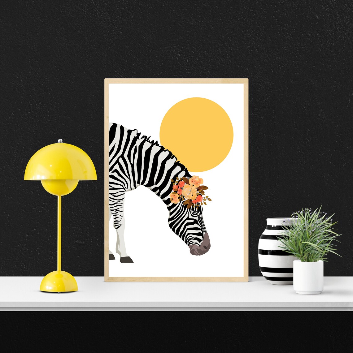 Zebra Art Print | Printable Zebra Wall Art | Cute Quirky Zebra Wall ...