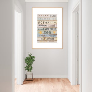 Ocean Beach Summer Typography Poster| Coastal and Tropical Wall Decor ...