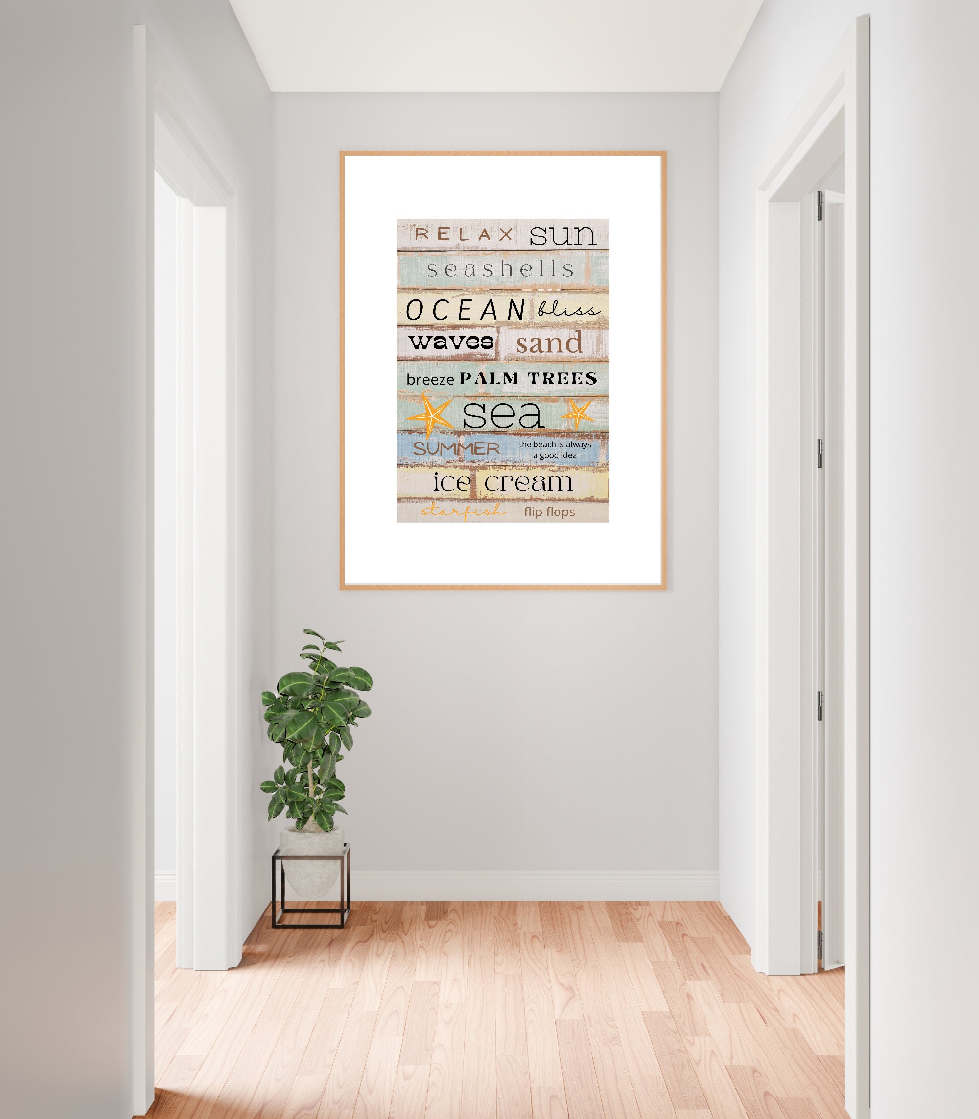 Ocean Beach Summer Typography Poster| Coastal and Tropical Wall Decor ...