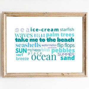 Beach Ocean Printable Wall Art Take Me to the Beach Wall Decor Beach ...