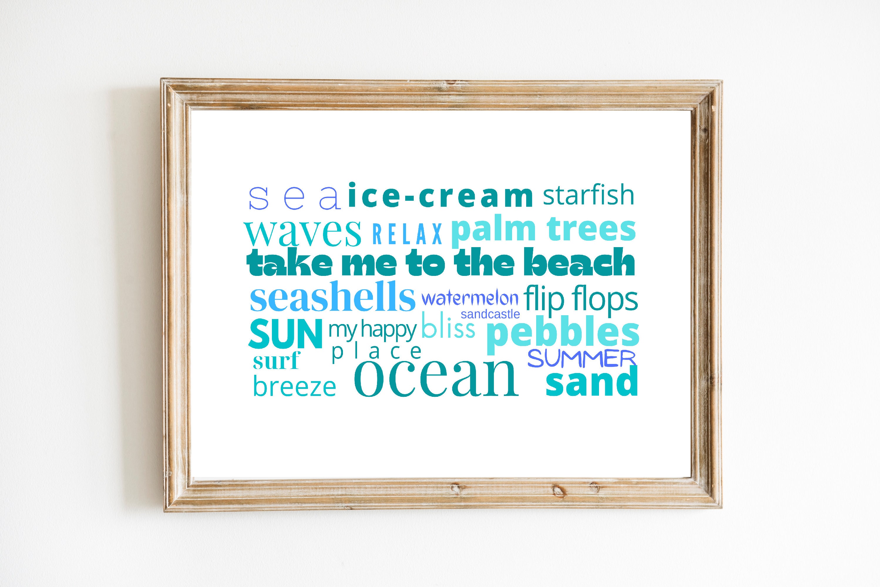 Beach Ocean Printable Wall Art Take Me to the Beach Wall Decor Beach ...