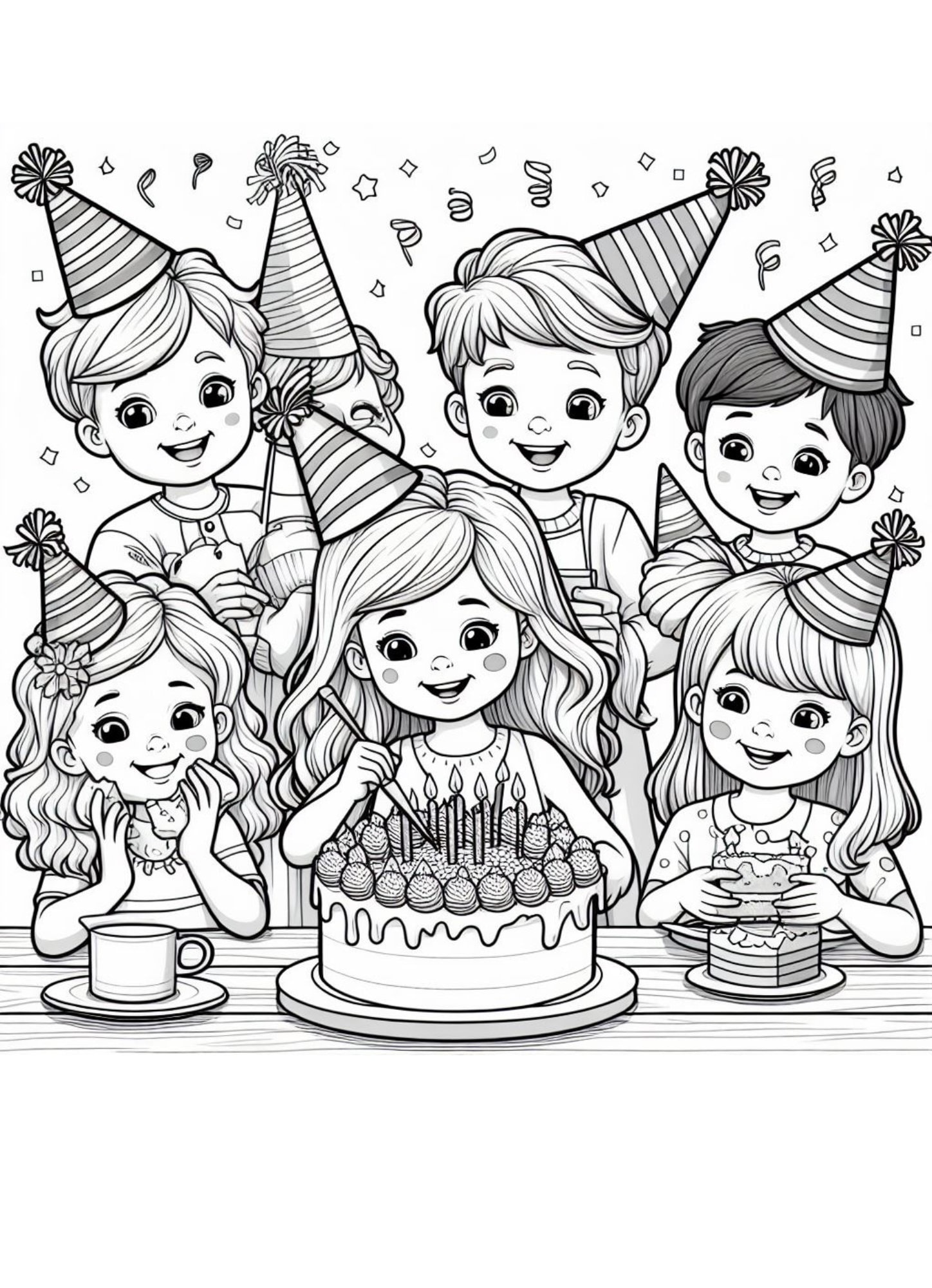 The Birthday Party Colouring Pages 5 Colouring Pages for Kids Colouring ...