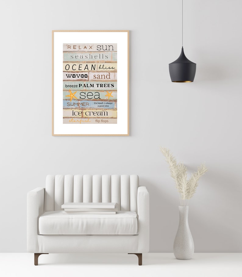 Ocean Beach Summer Typography Poster| Coastal and Tropical Wall Decor ...