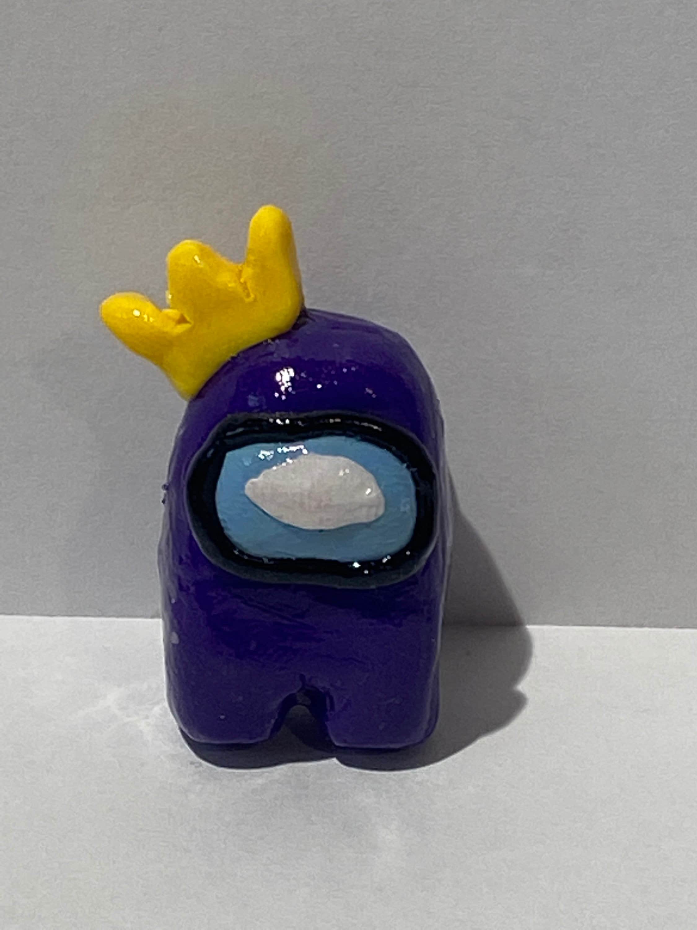 Purple Among Us With Crown Clay Handmade 1.5” Figurine Gloss Finish - Etsy