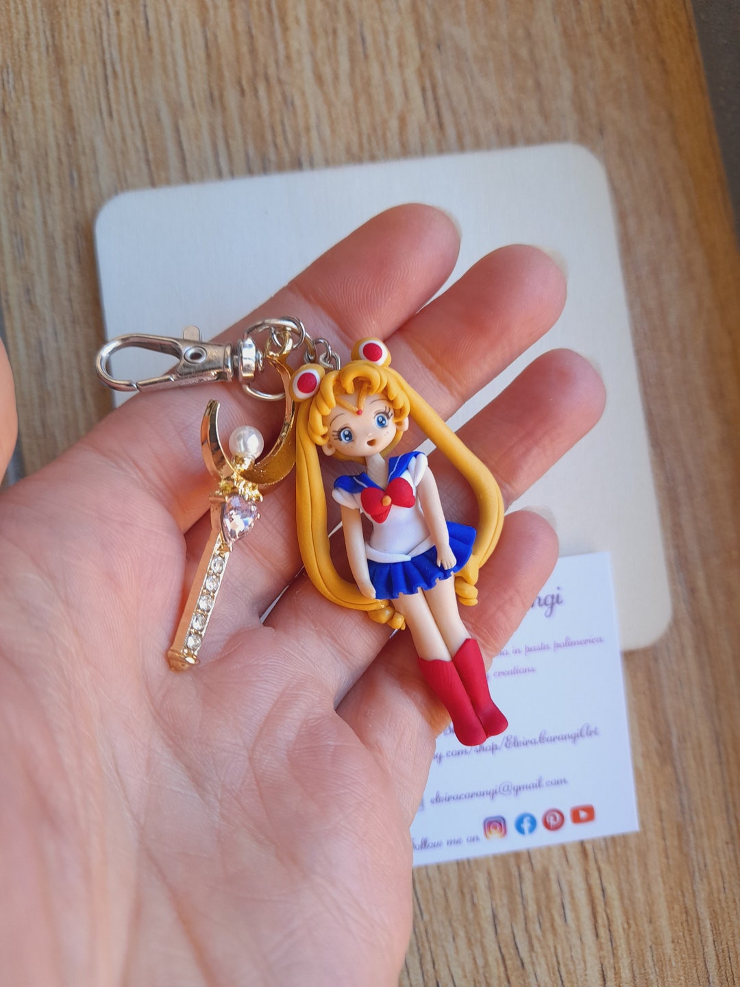 Keychain Keychain Anime Fanart Clay Fimo Polymer Clay Usagi - Etsy