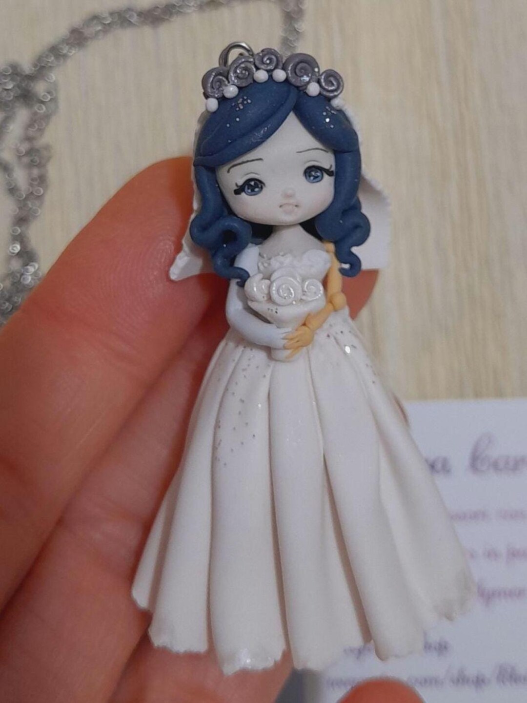Necklace Corpse Bride Bride Corpse Polymer Clay Fimo Miniature ...