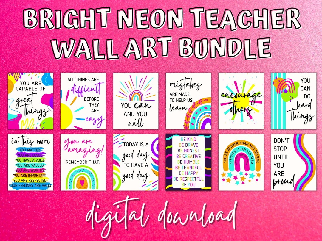 Growth Mindset Posters | Inspirational Teacher Wall Art | Digital ...