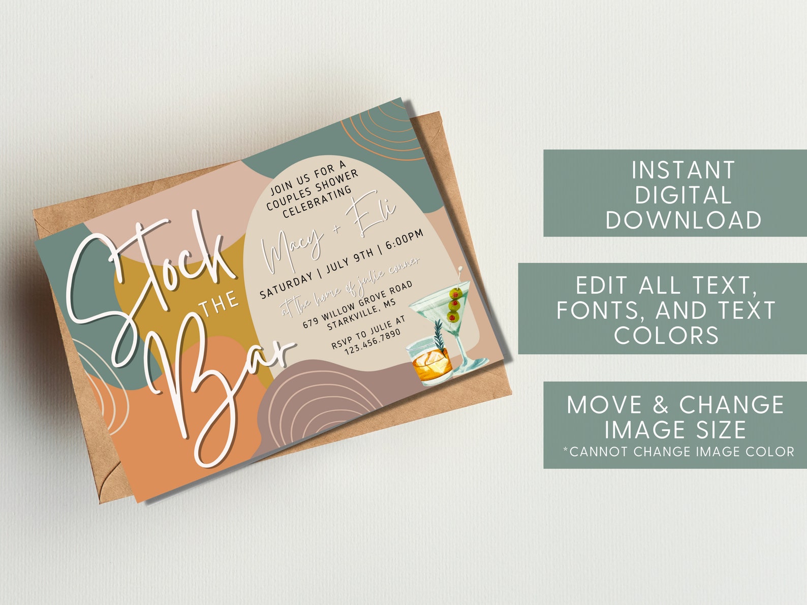 Editable Printable Stock the Bar Invitation | Couples Shower Invitation ...