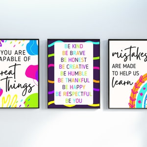 Growth Mindset Posters | Inspirational Teacher Wall Art | Digital ...