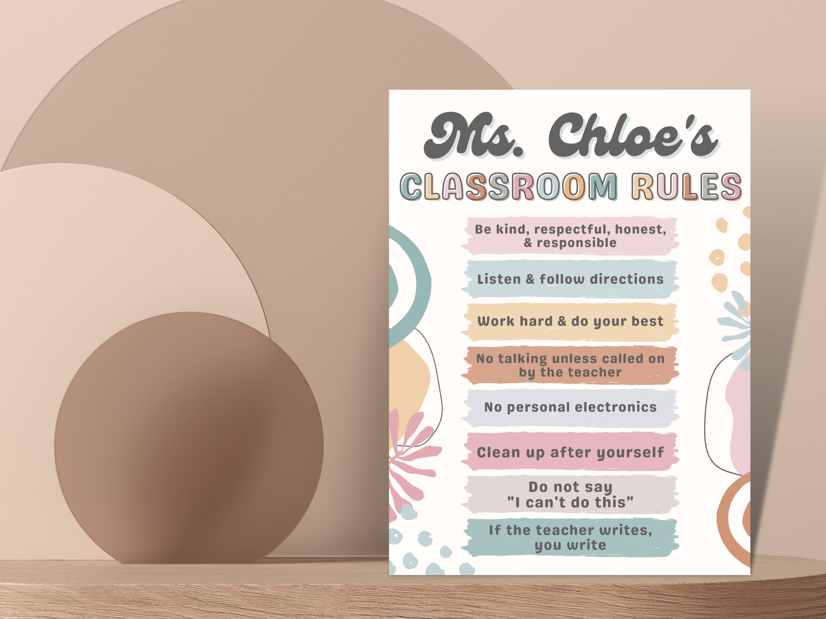 Classroom Rules Editable Template Teacher Printable - Etsy