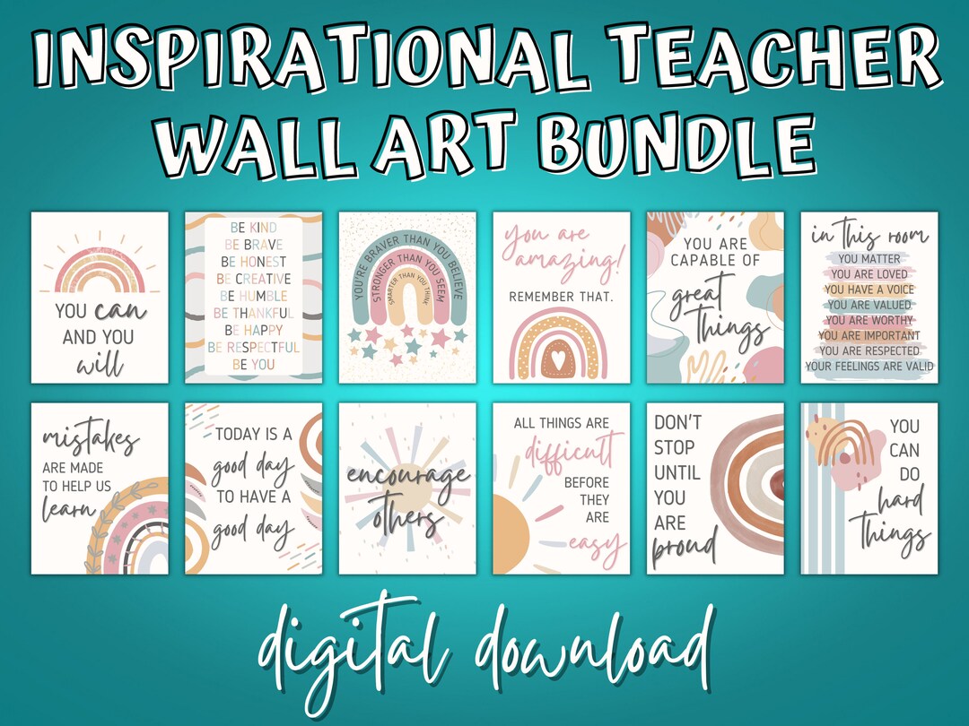 Inspirational Teacher Wall Art | Classroom Art | Gift for Teacher ...