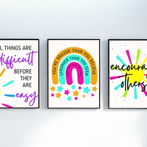 Growth Mindset Posters | Inspirational Teacher Wall Art | Digital ...
