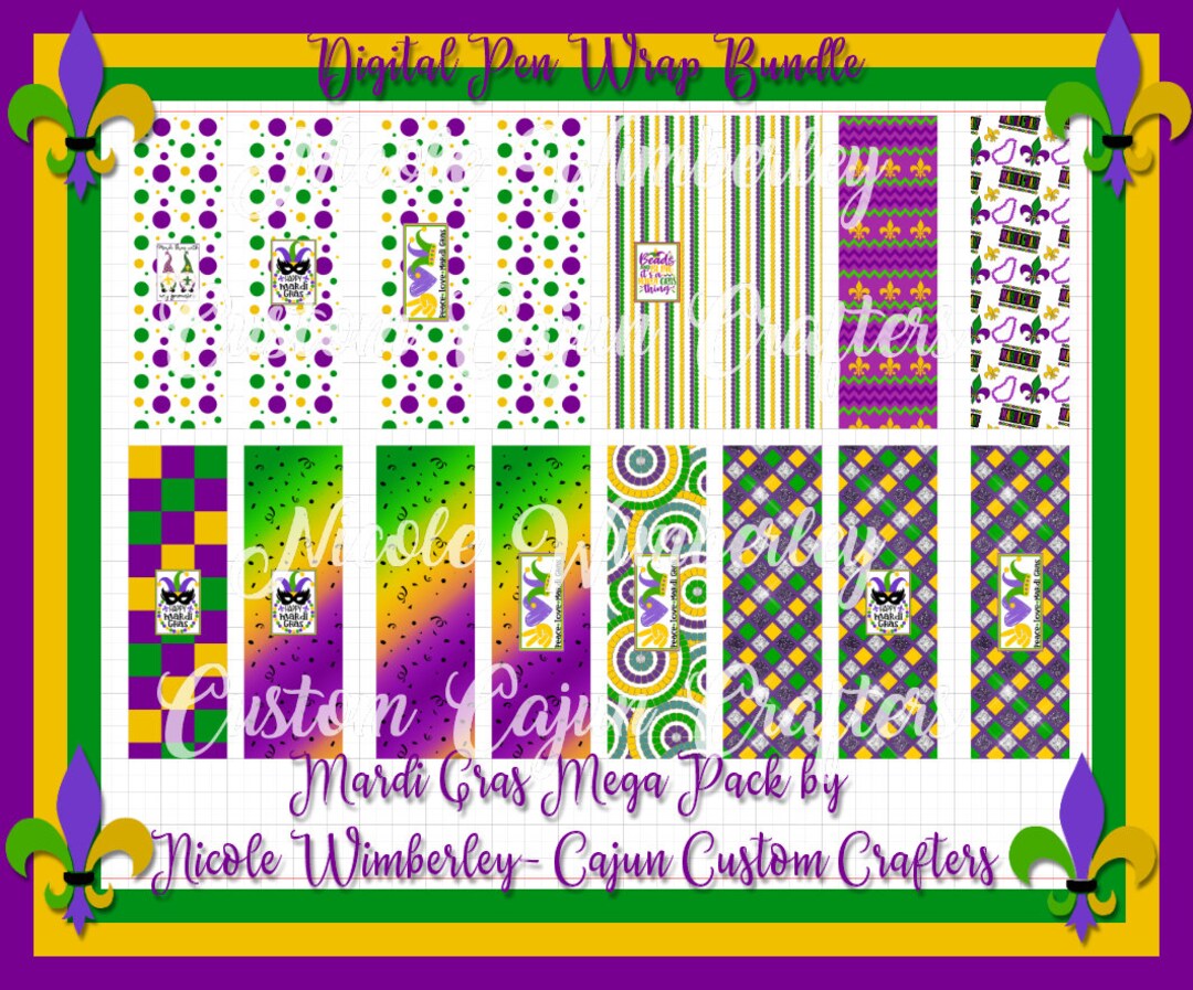 Mardi Gras Mega Bundle Pen Wraps- Digital File - Etsy