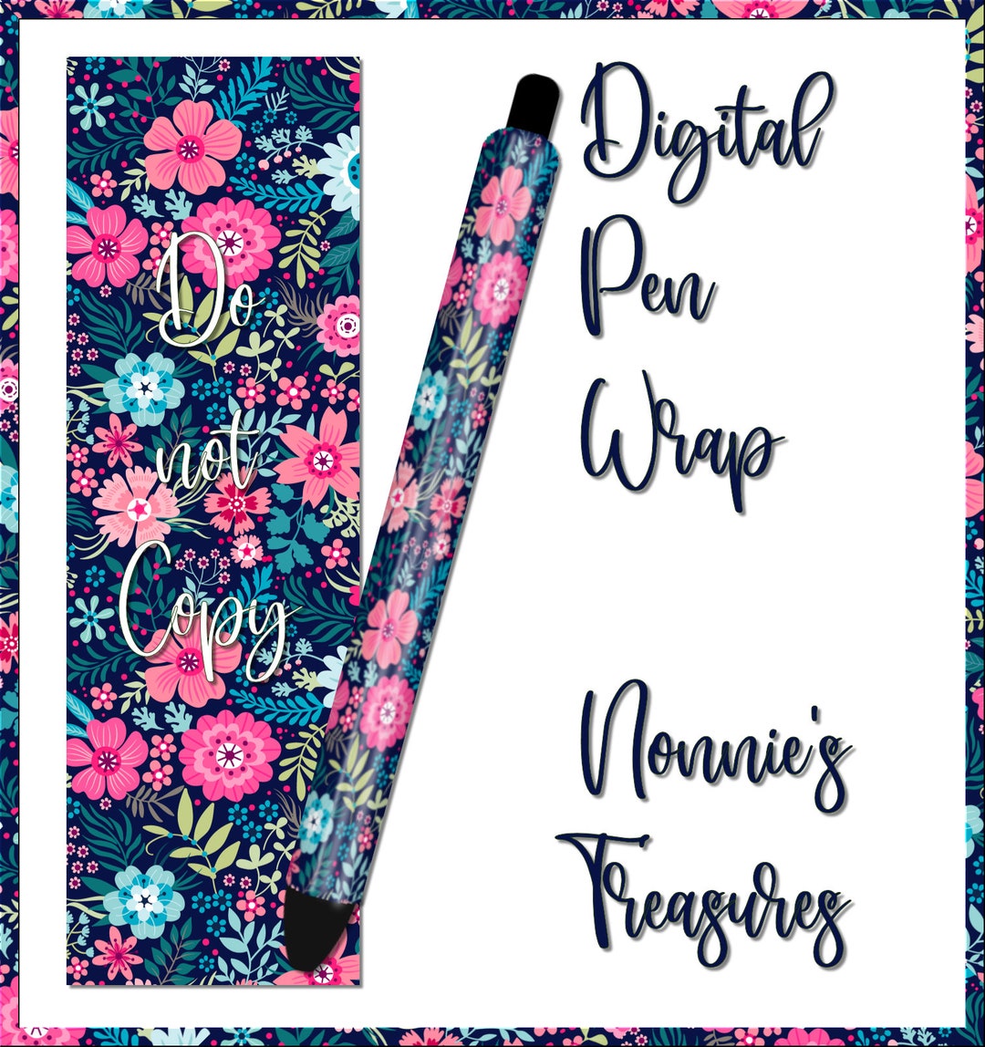 Happy Flowers Pen Wrap- Digital Download - Etsy