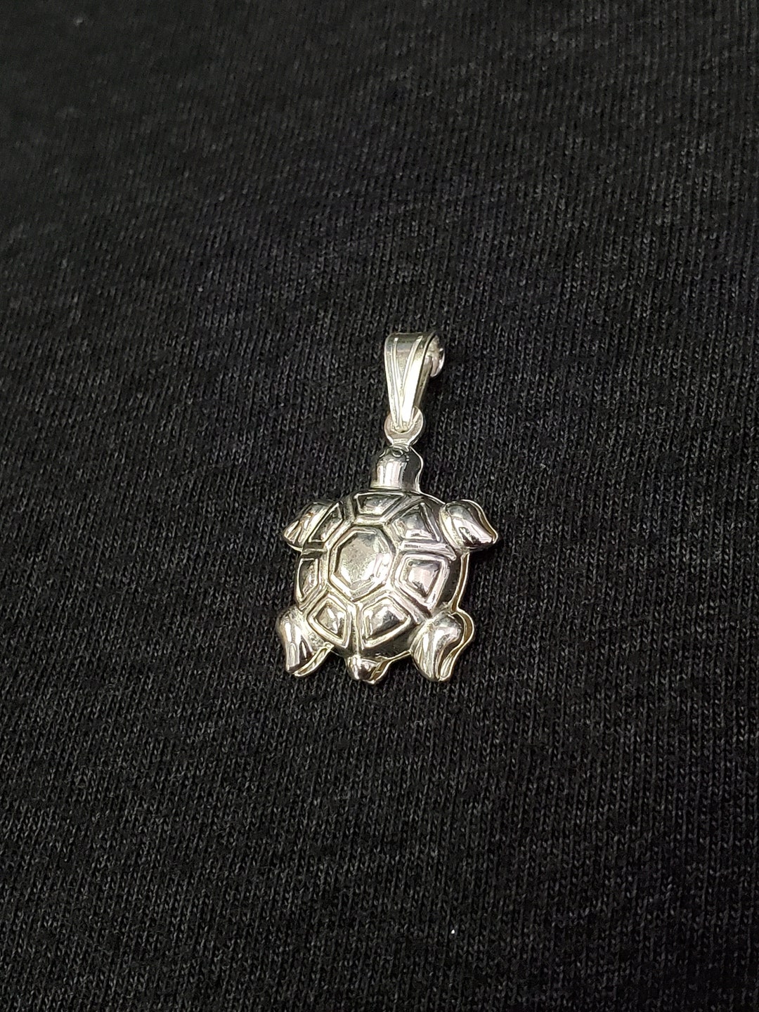 925 Sterling Silver Puffed Turtle Charm/pendant made in Italy With Box ...