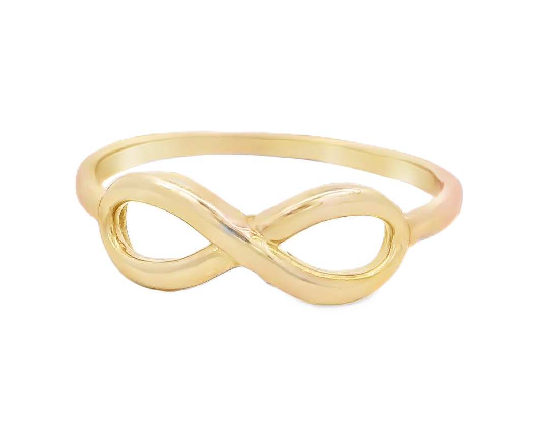 10K Real Gold Infinity Ring for Women - Etsy