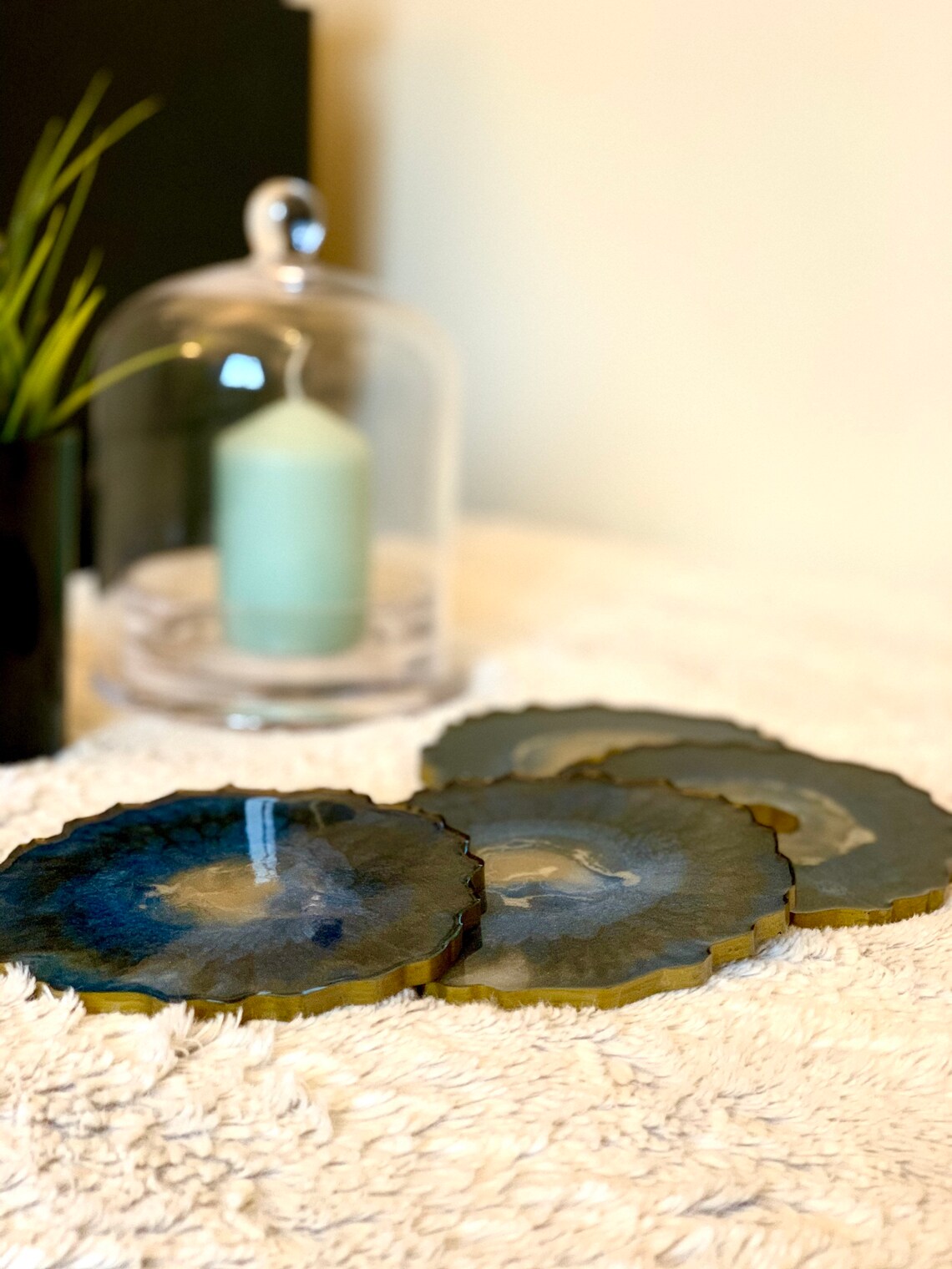 Ensemble de 4 sous-verres en résine | Etsy