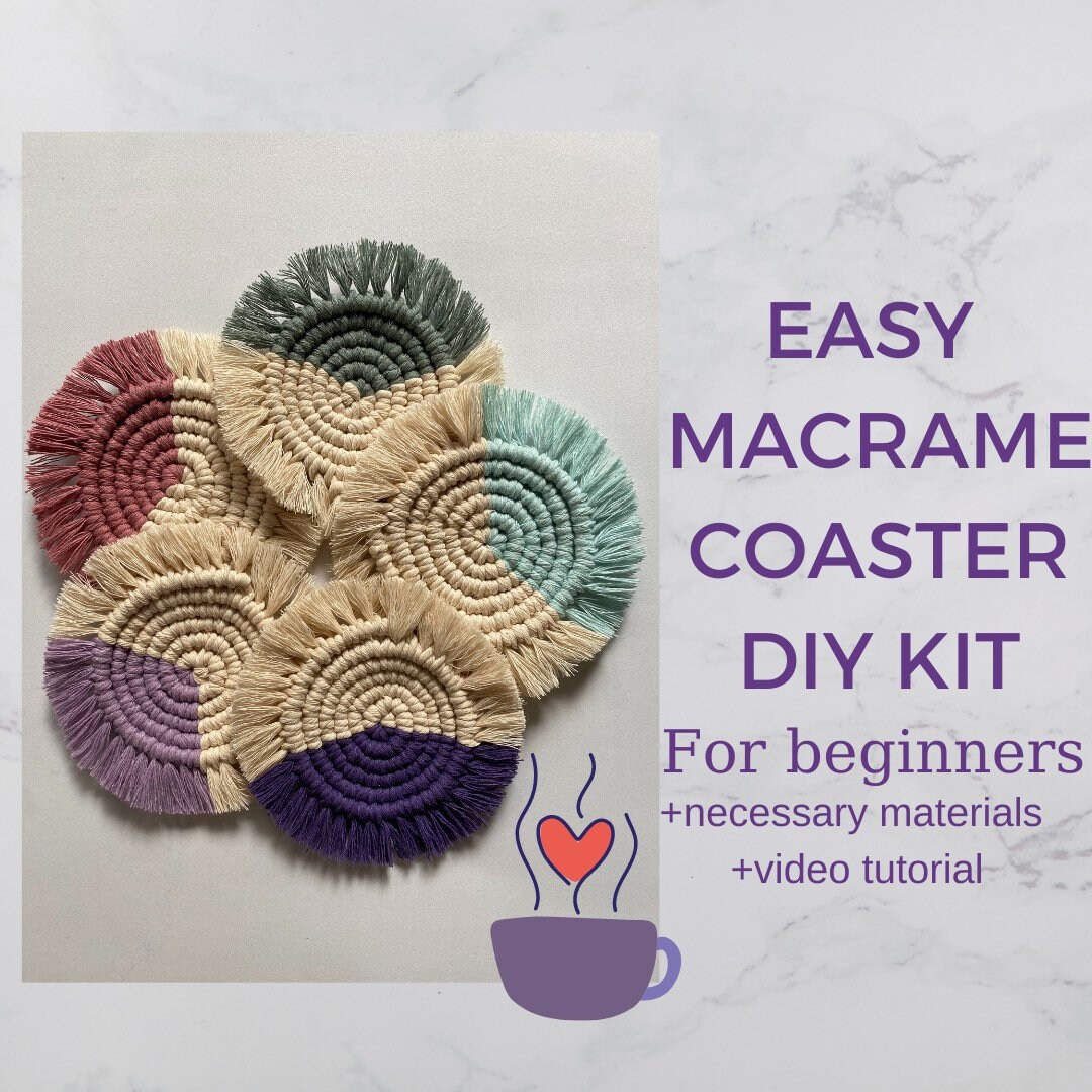 DIY Macrame Coasters KIT /macrame Tutorial /boho Macrame - Etsy
