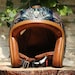 Custom Painted Motorcycle Helmet: Retro 3/4 Fiberglass Helmet With ...
