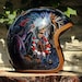 Custom Motorcycle Helmet Painted Retro 3/4 Helmet With Leather Trim ...
