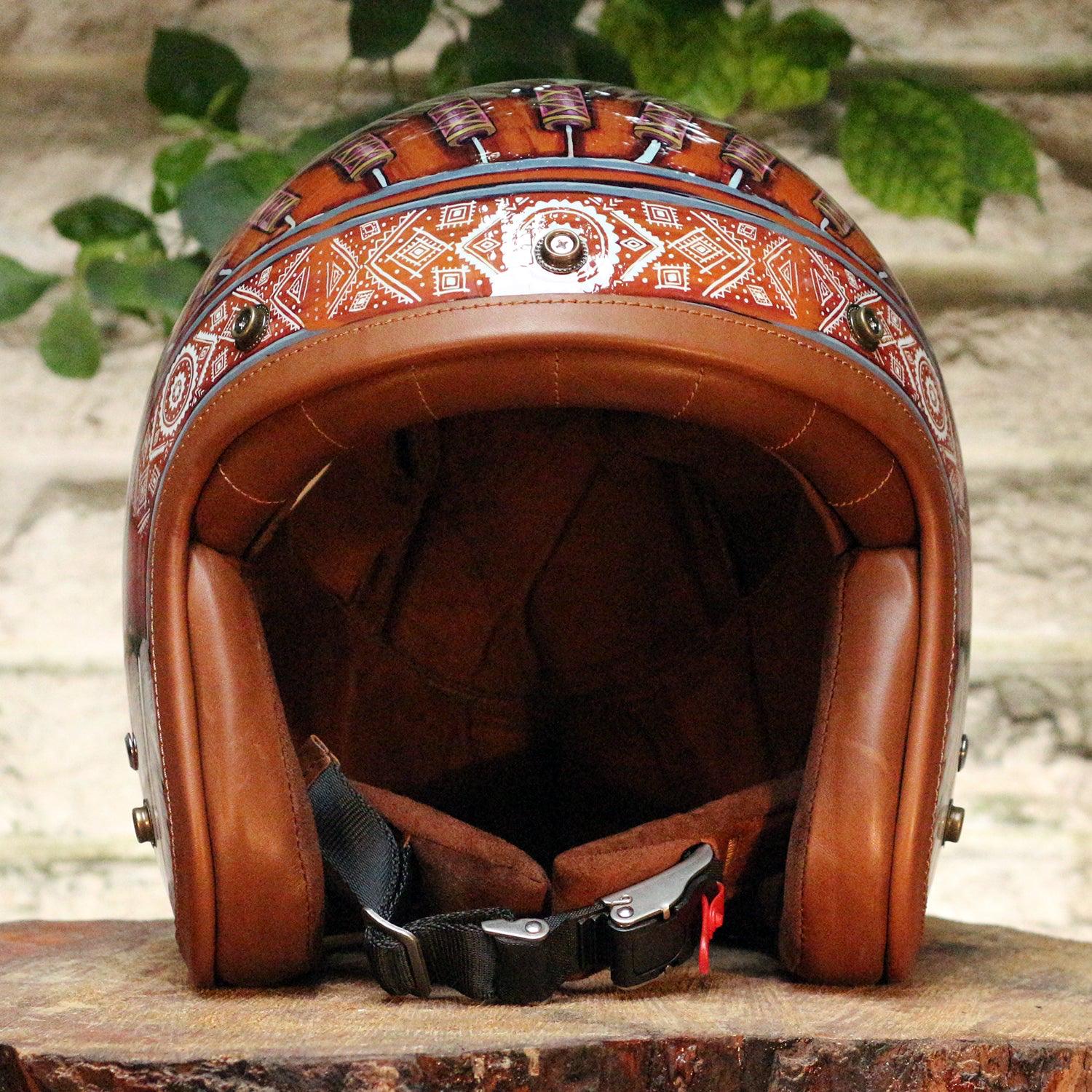 Custom Indian Feather Design 3/4 Motorcycle Helmet - Etsy