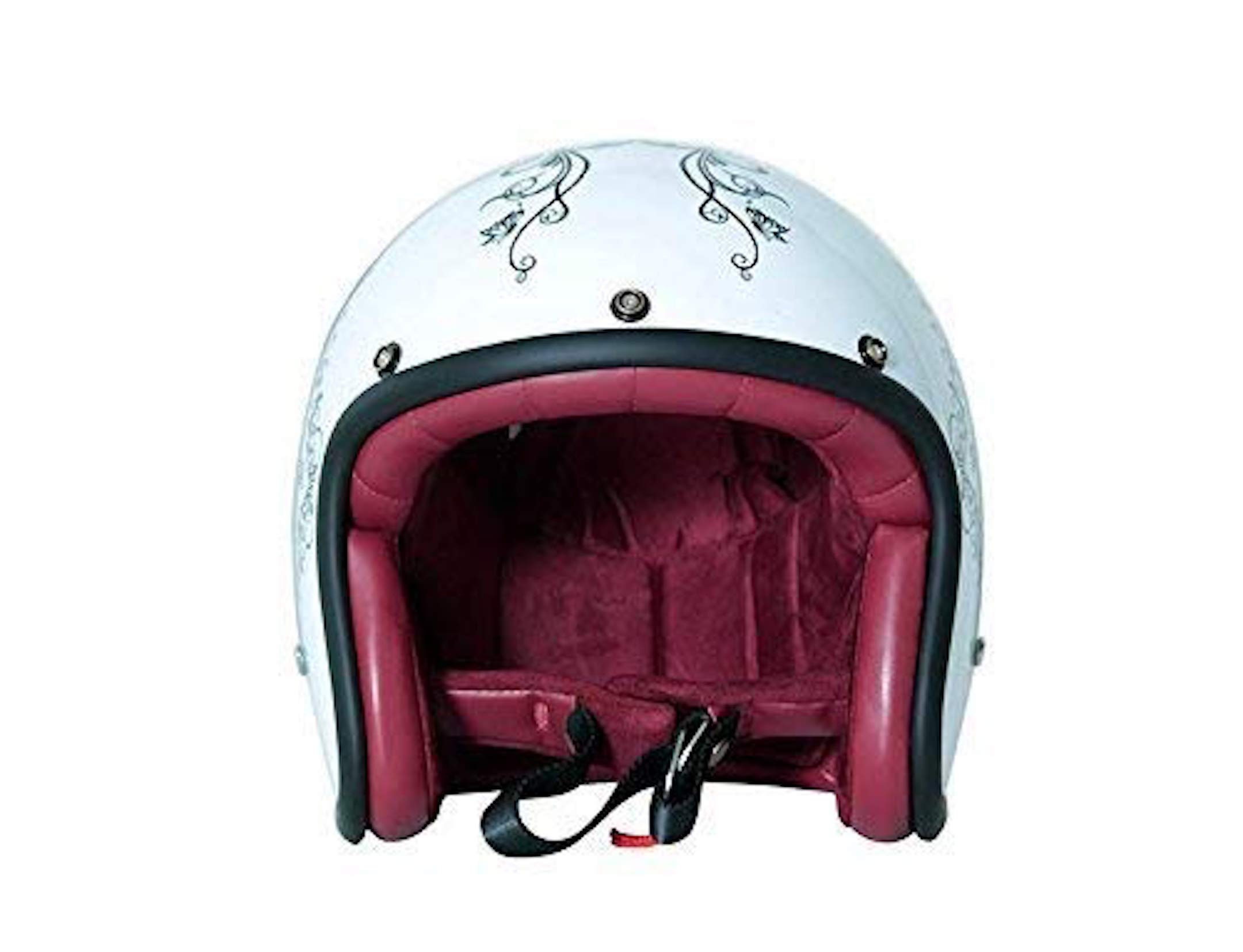 Custom Motorcycle Open Face Helmet Fiberglass Leather (M,L,XL, Classic ...