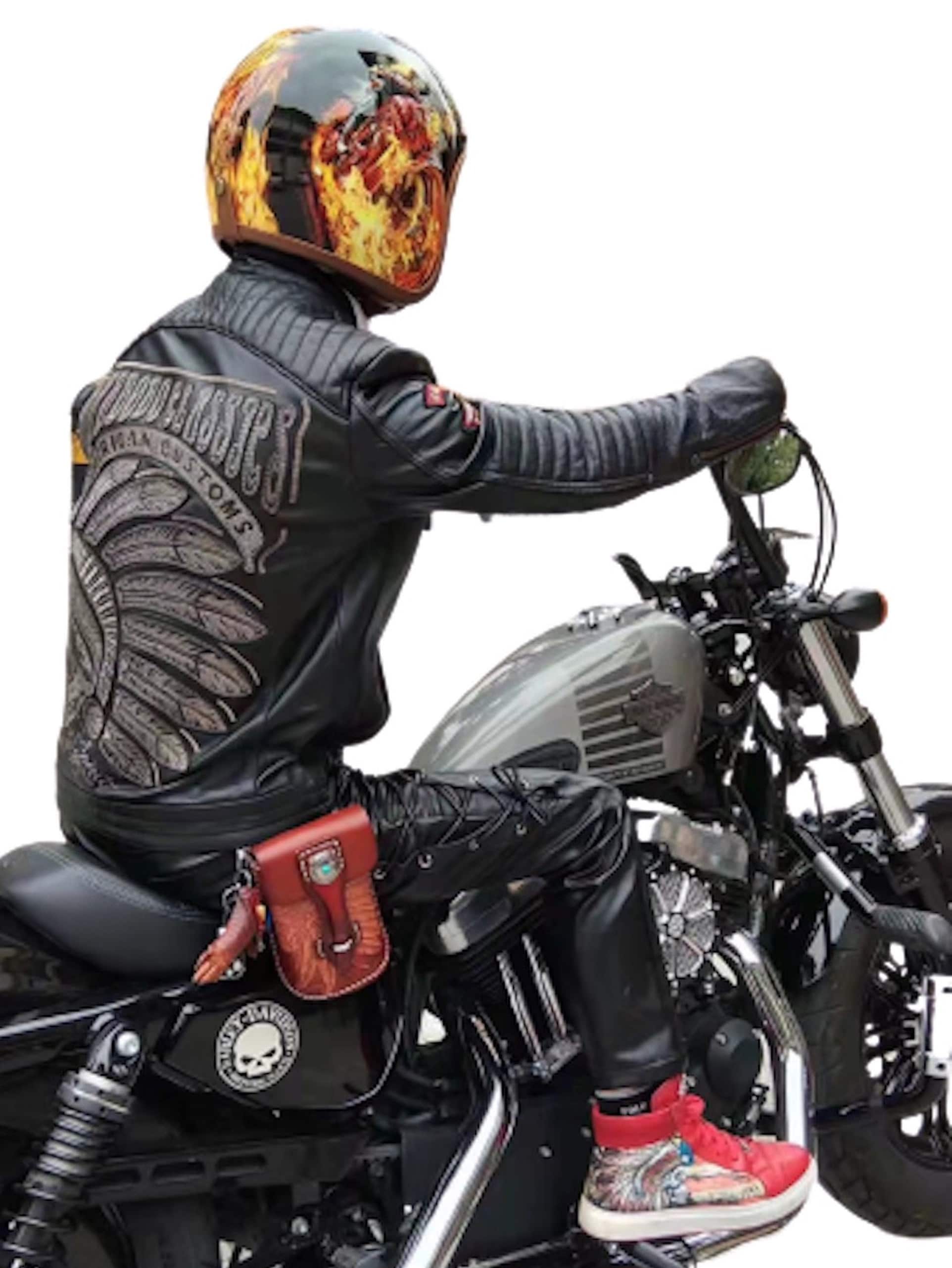 Custom Open-face Motorcycle Helmet Street Bike Leather Motocross Helmet ...