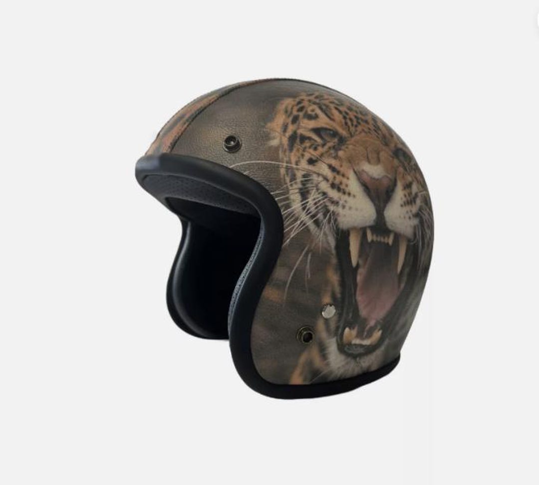 Custom Open-face Motorcycle Helmet Street Bike Leather Motocross Helmet ...