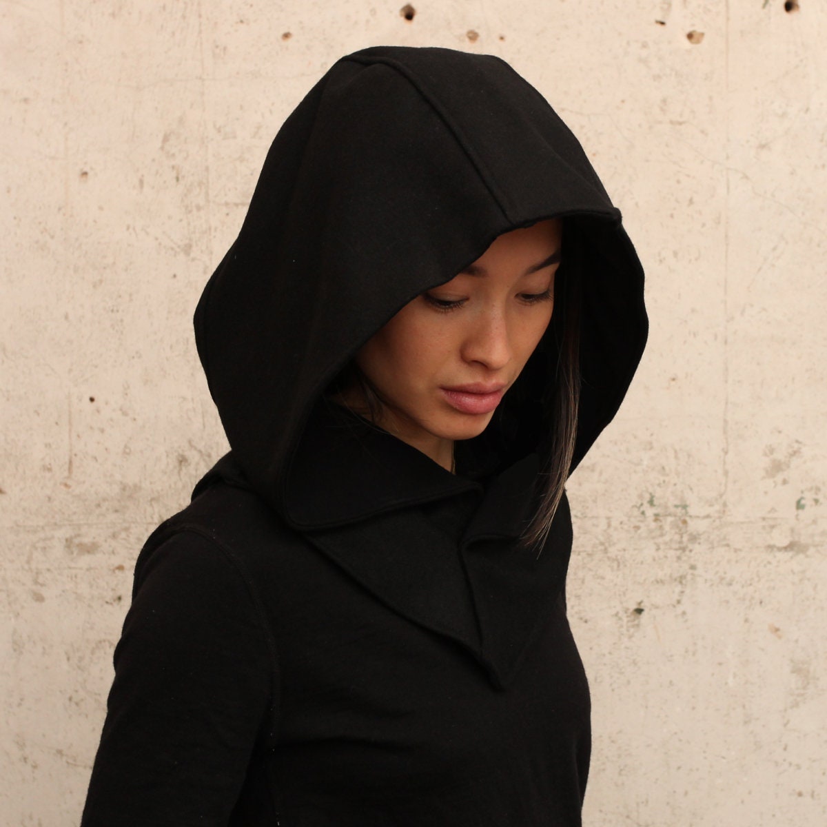 Brown Wool Assassin Ninja Mask Hood Casual Cowl Hoodie Costume - Etsy