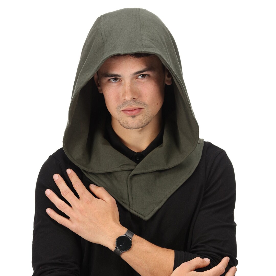 Green Assassin Mask Ren Faire Hood Cowl Cosplay Larp Burning Man ...