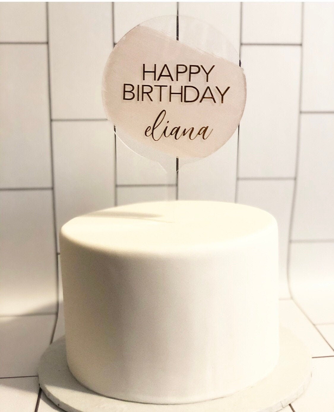 Acrylic Round Circle Cake Topper Birthday Girl Birthday Boy | Etsy