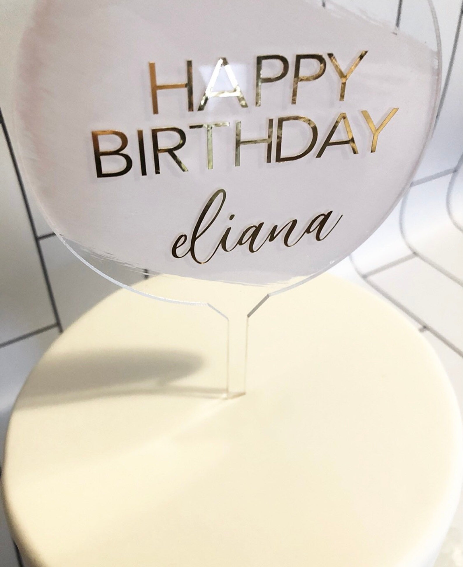 Acrylic Round Circle Cake Topper Birthday Girl Birthday Boy | Etsy